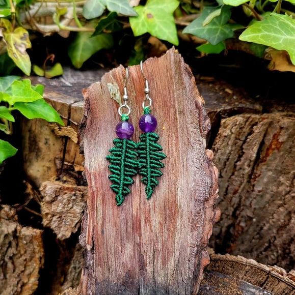 Earth Art hand crafted artisan | Jewelry | Green Forest Fern Leaf ...